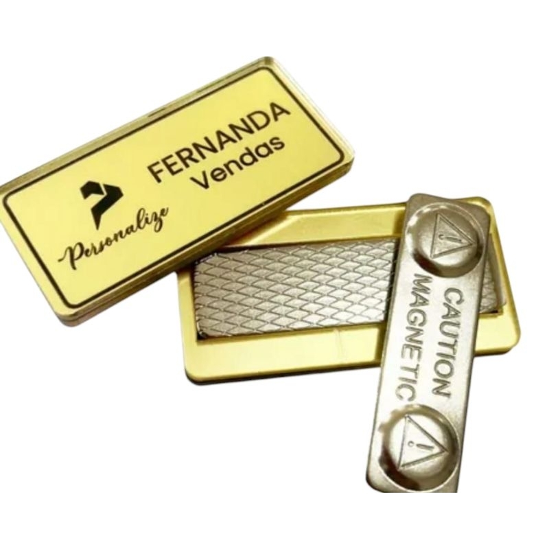 Broche Crachá Magnético Personalizado /Nome Profissão ou Logo ...
