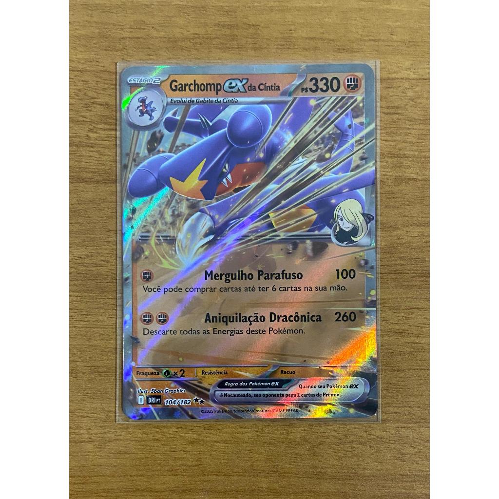 Carta Garchomp EX da Cíntia 104/182 - NM - + 5 Cartas comuns - Pokémon Rivais Predestinados ...