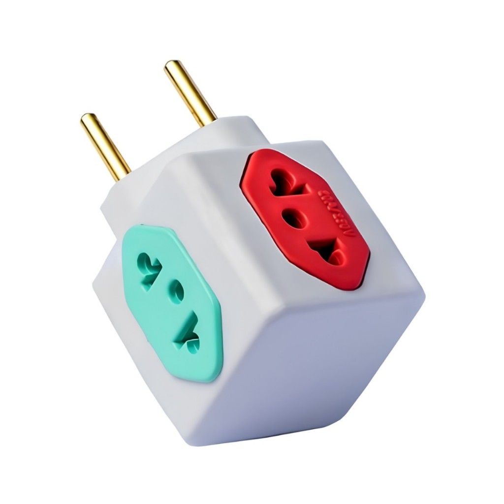 Plug Adaptador Distribuidor de Tomadas 10A 1 Tomada 20A Plug Pino ...