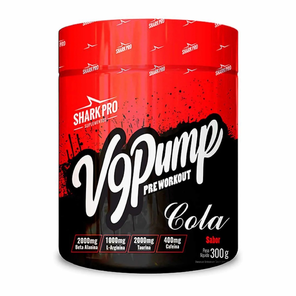 PRÉ TREINO V9 PUMP SHARK PRO 400MG DE CAFEINA DIVERSOS SABORES | Shopee ...