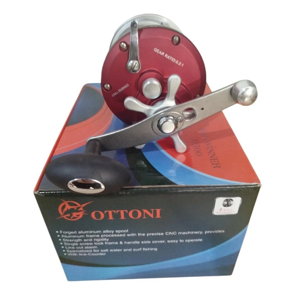Carretilha Perfil Alto Ottoni Pesca Extra Pesada Jj500 25kg | Shopee Brasil