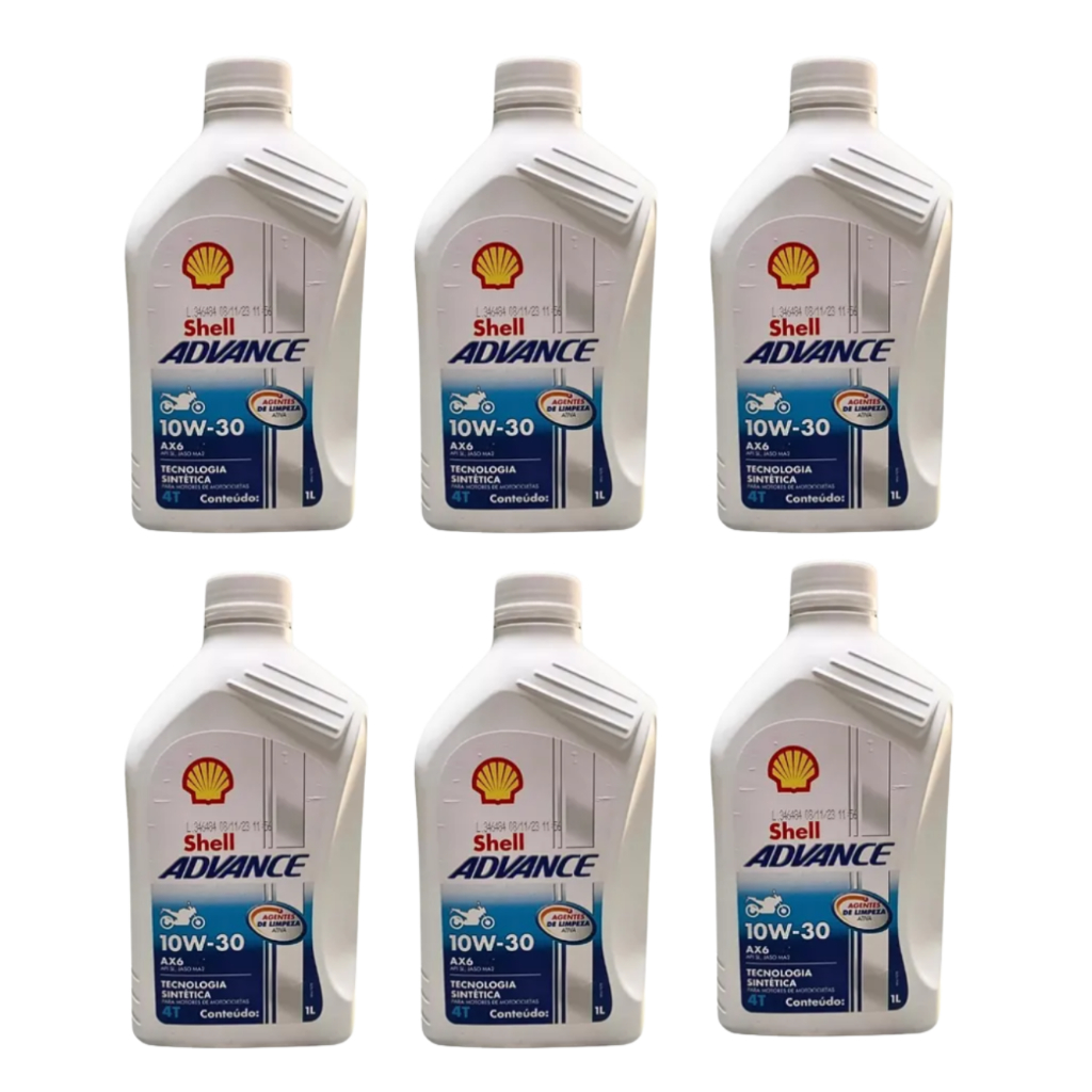 Shell Advance 10w-30 Ax6 1l - (kit Com 6 Unid ) | Shopee Brasil