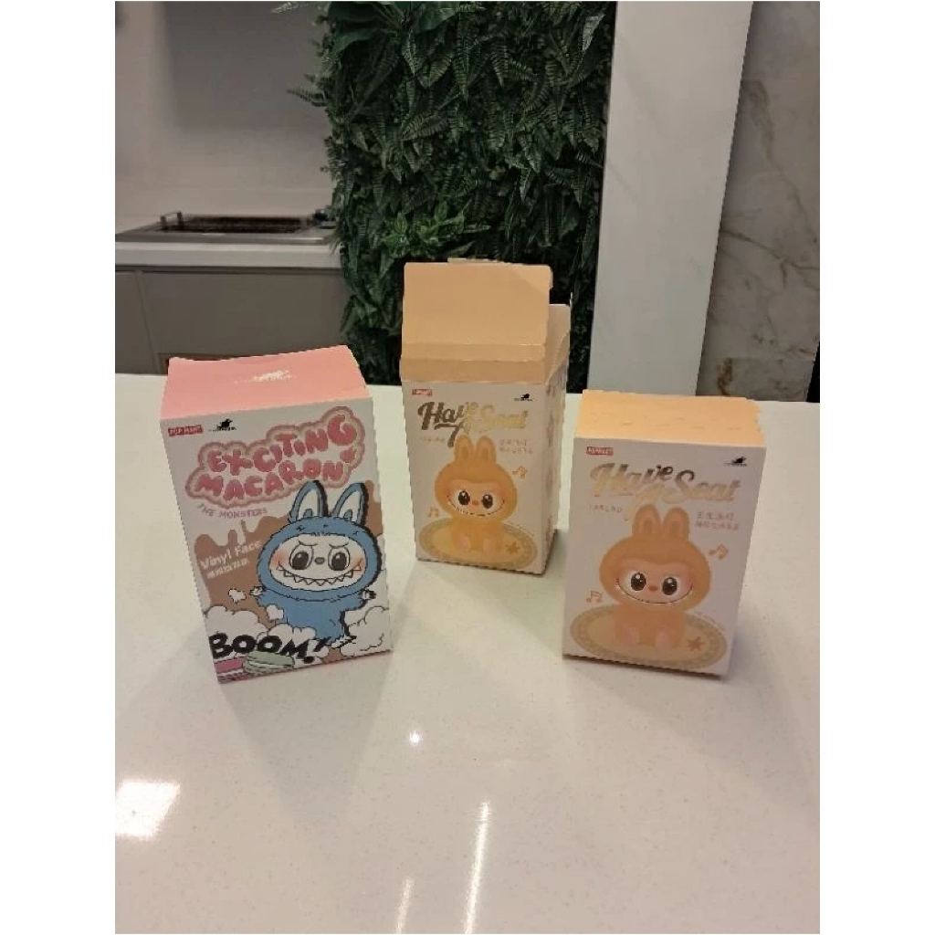 Labubu Pelúcia Macaron Popmart Figura Ação Labu Chaveiro Boneca ...