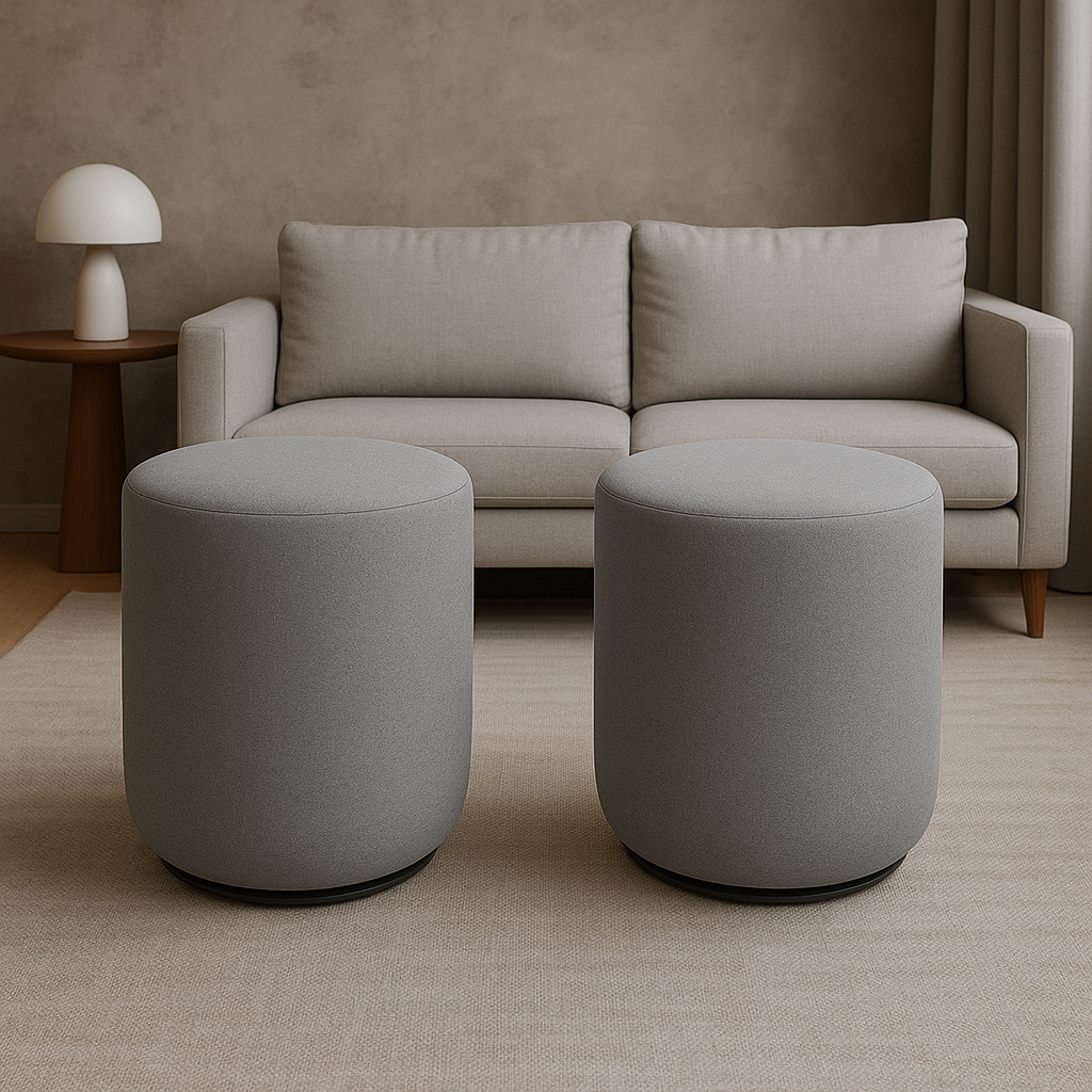 Kit Puff Decorativo - Redondo - 2unidades Sala Quarto Puff Cores ...