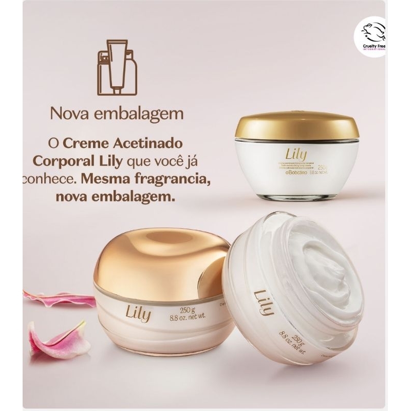Creme Lily OBOTICARIO/ Creme Acetinado/Hidratante Corporal Lily ...