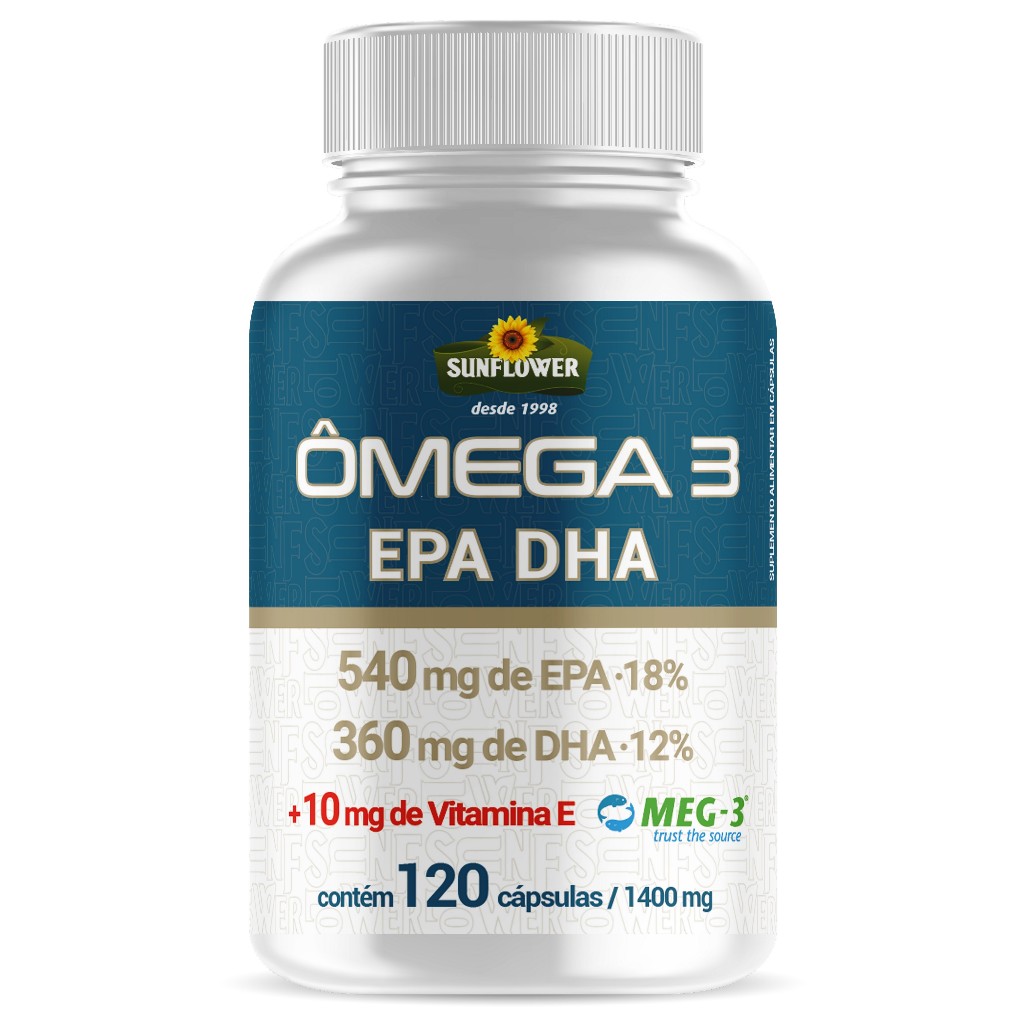 Ômega 3 EPH - DHA + Vitamina E - Certificados MEG-3 - Livre de Metais ...