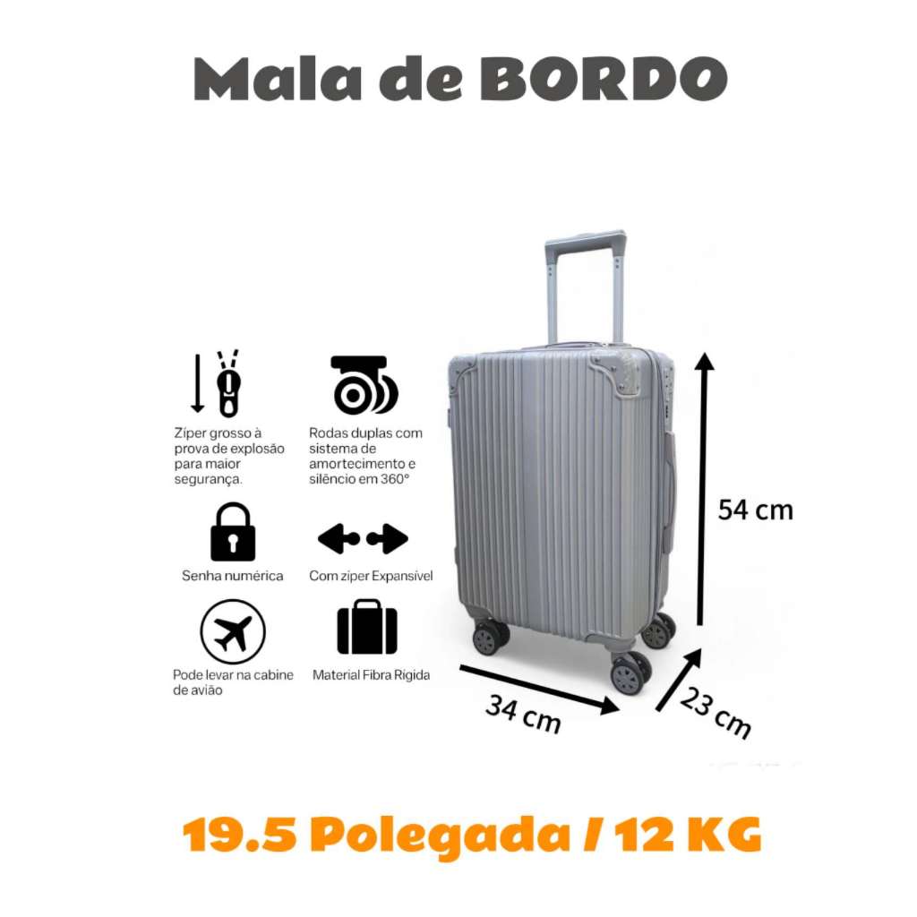 Mala de Bordo Padrão Avião – 12KG Capacidade, Design Moderno,Bagagem de ...