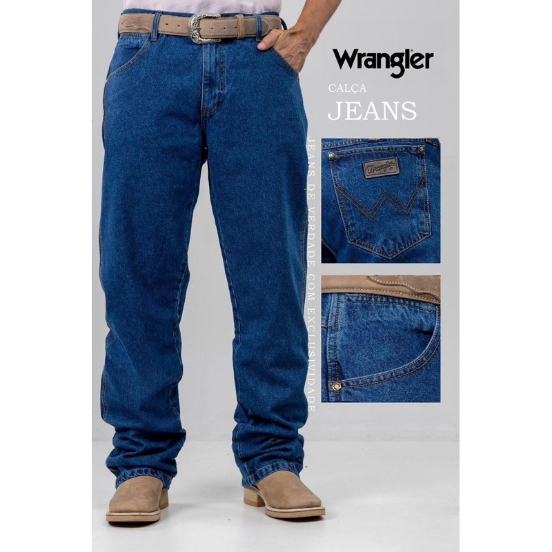 Calça masculina country Wangler 98% algodão 2 % elastano | Shopee Brasil