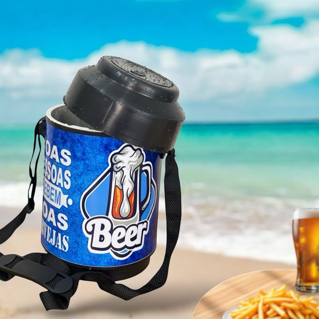 Cooler Plástico Térmico 12 Lata De Cerveja C/ Alça Ajustável | Shopee ...
