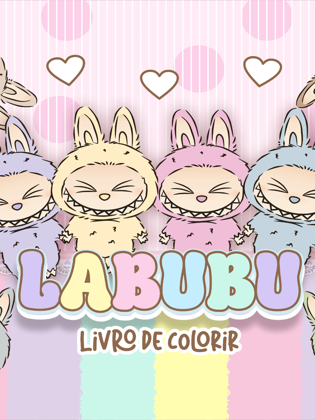 Livro de colorir LABUBU caderno de pintar Labubu CAPA DURA 51 desenhos ...