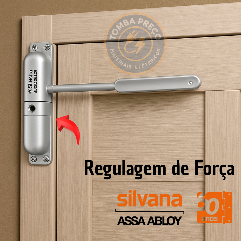 Mola Lateral Para Fechar Porta automática Até 65 Kg Silvana | Regulagem ...