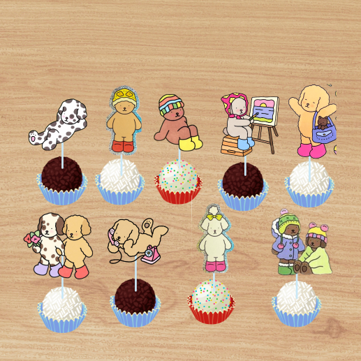 Topper para docinhos no tema Bobbie goods | Shopee Brasil