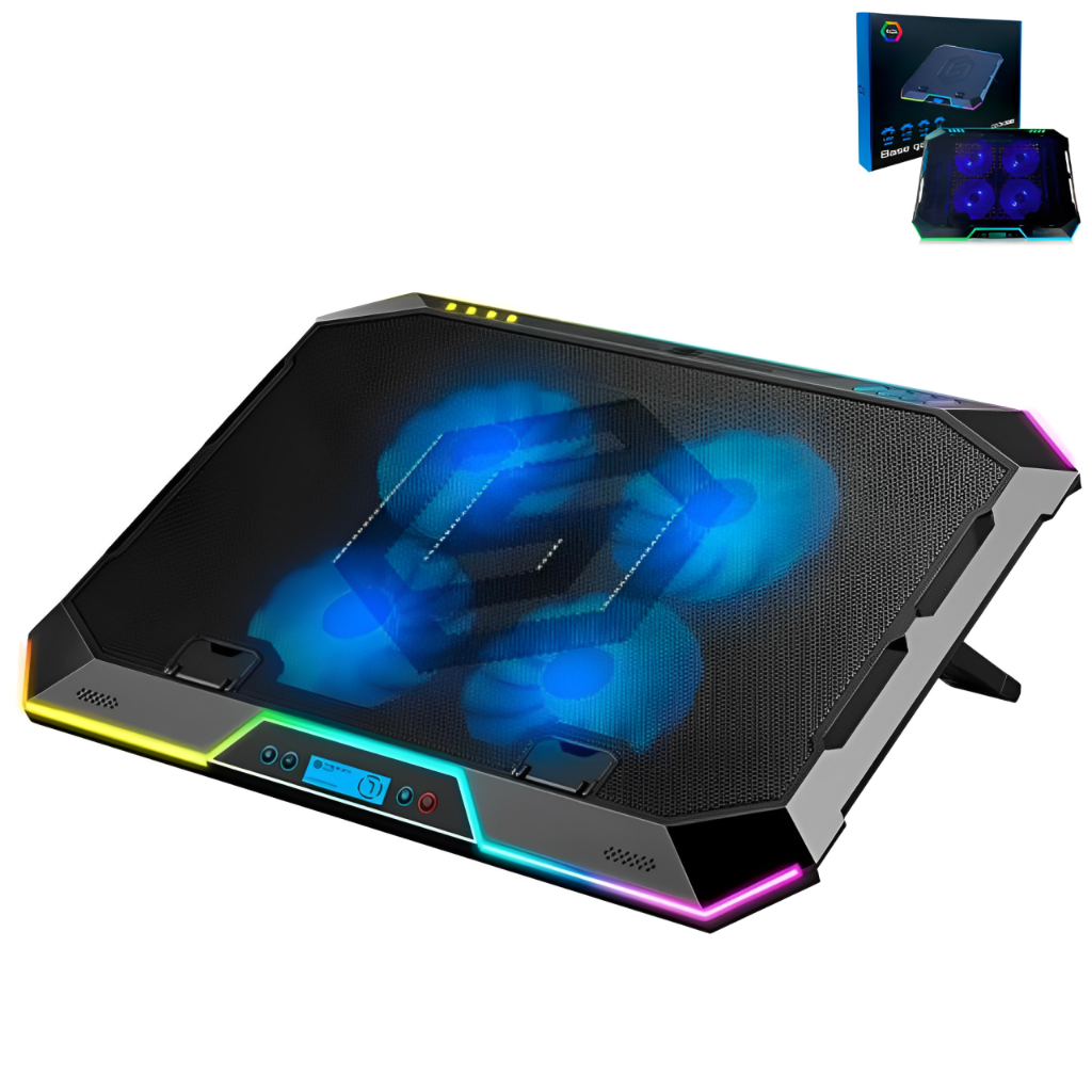 Suporte Gamer Para Notebook Refrigerada Base Com Cooler Led 4 Fans ...