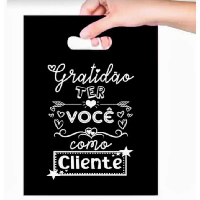 Sacola boca de palhaço ou vasada com frases 50 unidades | Shopee Brasil