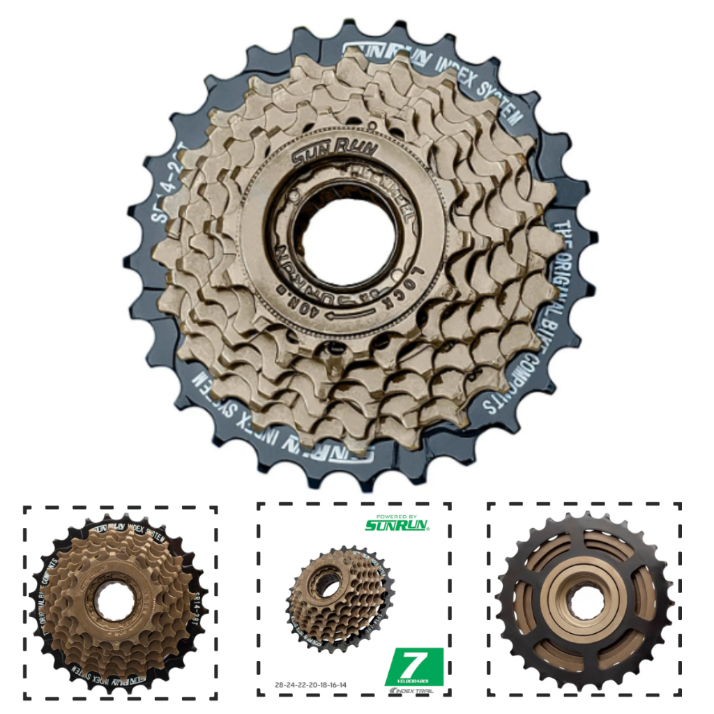 Catraca Rosca Roda Livre 7V 14/28 Dentes 21 Marchas Index Sunrun Bike ...