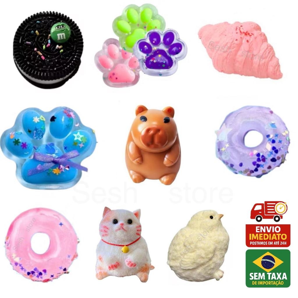 Squishy Brinquedos Sensoriais Slime De Patinha Gatinho Taba Squeeze ...