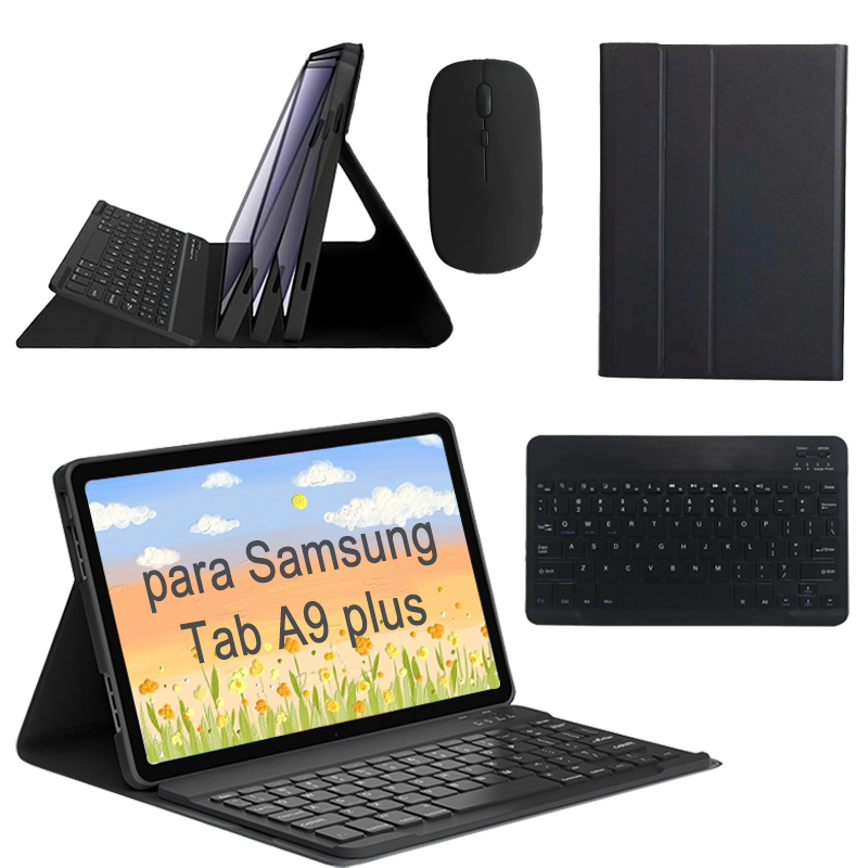 Capa para tablet com ABNT2 teclado quadrado e mouse sem fio para ...