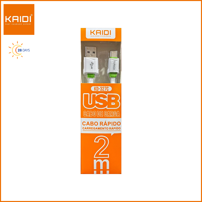 Cabo para Celular de Carga e Dados Cabo Rápido Tipo C 2m 2 metros Kaidi ...