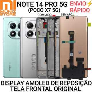 Tela Redmi Note 14 Pro 5G/Poco X7 5G Frontal Original Amoled S/Aro C/Moldura Display C/ Digital ...