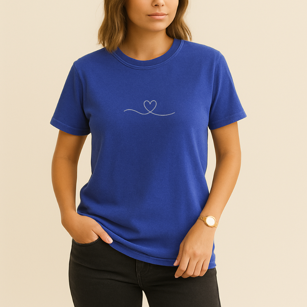Camiseta T-shirt Feminina LBX Clothing Heart 100% Algodão Tendência Não ...