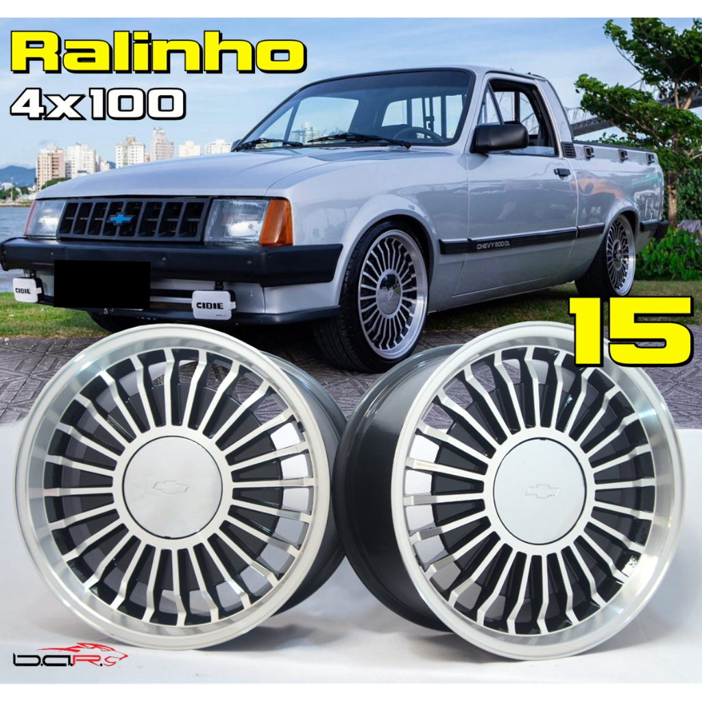 Kit 4 Rodas Gm Ralinho Aro 15 Chevette Marajo 4x100 BAR | Shopee Brasil
