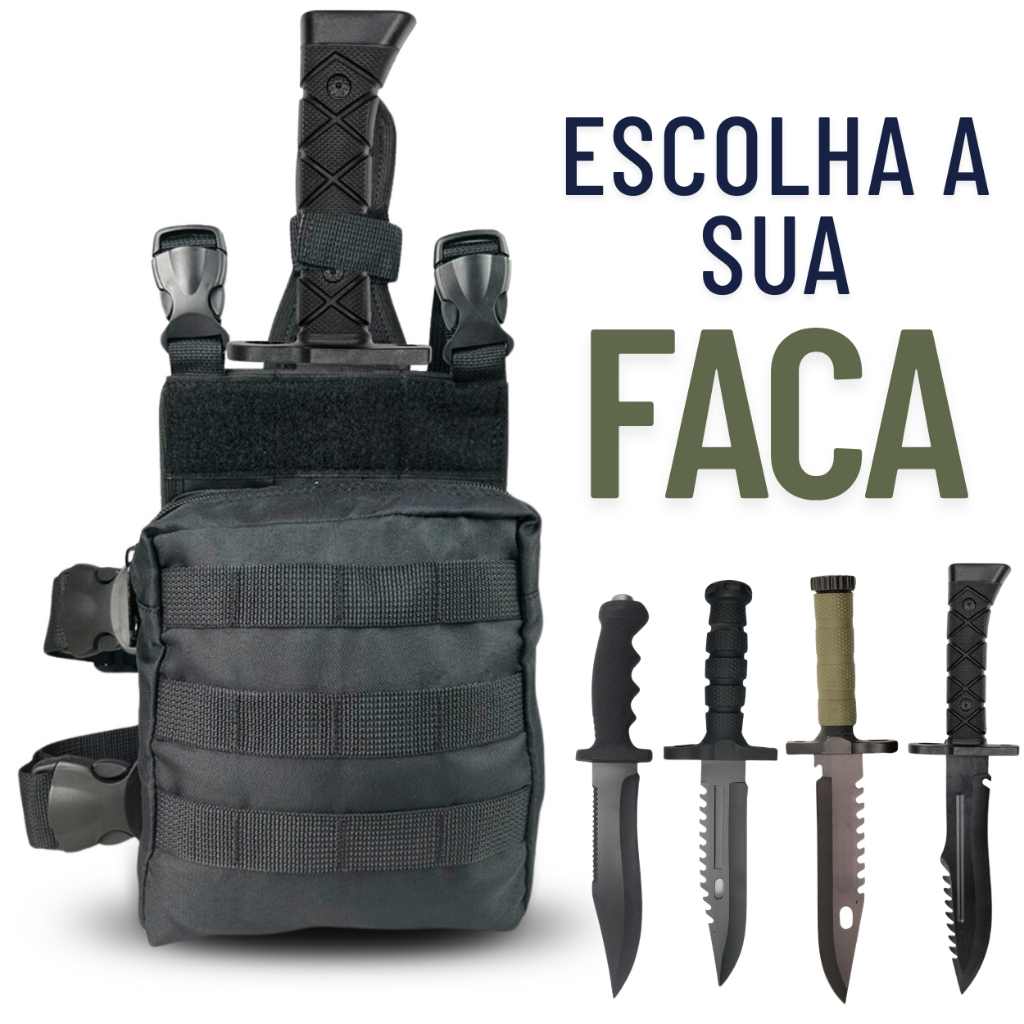 Bornal Perna Bainha Porta Faca + Faca Tática Escolha A Sua! | Shopee Brasil