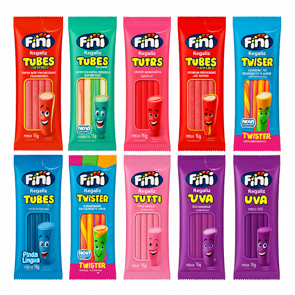 Kit 100un Bala Fini Tubes Sortido, Bala Doce, Bala Cítrica 15g - Fini ...