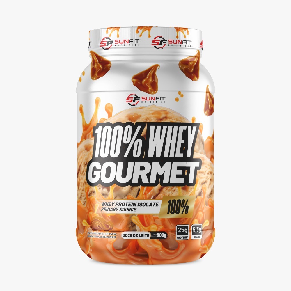 Whey de Doce de Leite 100% Gourmet Isolado Sunfit 900g 25g Proteína ...