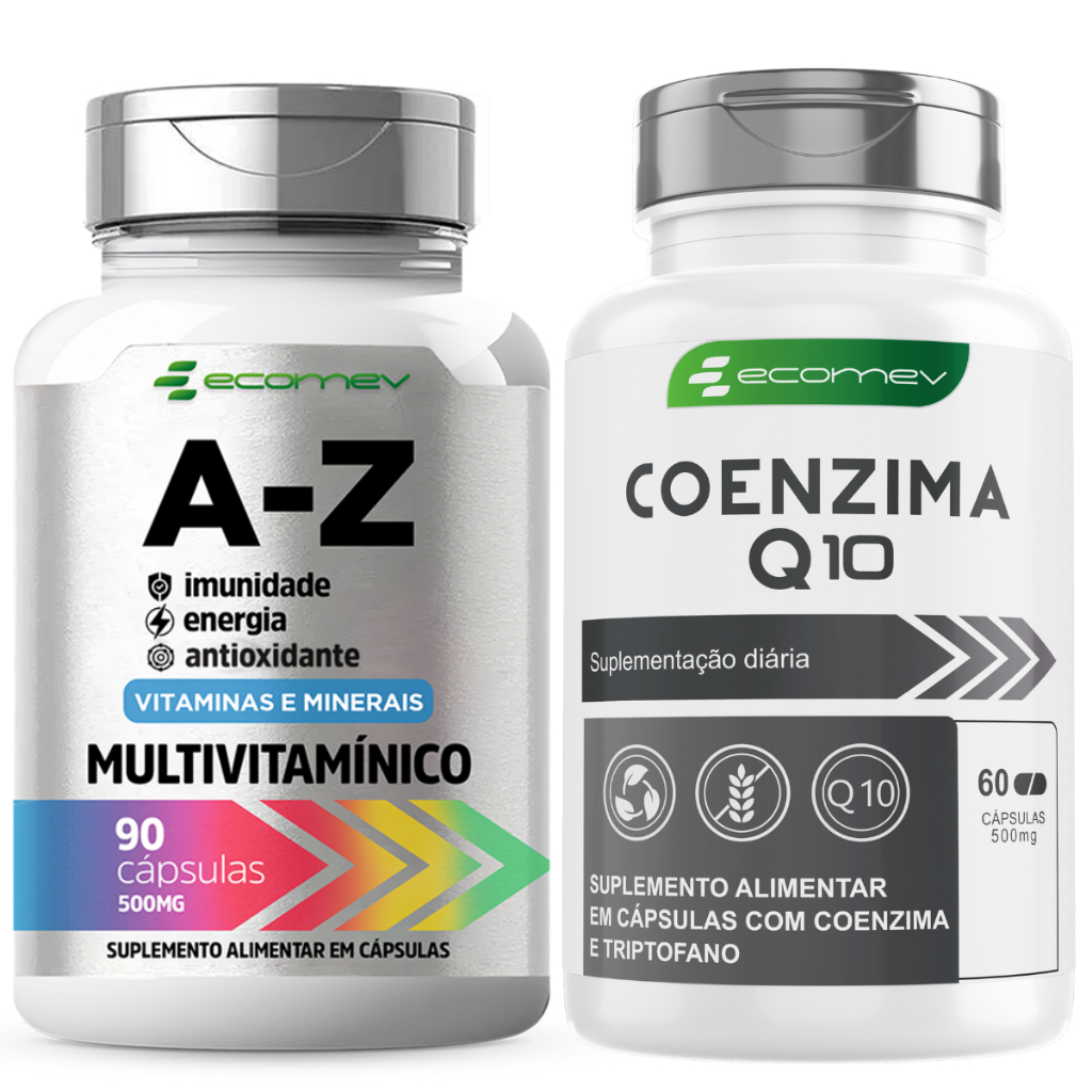 Multivitaminico Az Completo + Coenzima Q10 Ubiquinol Ecomev | Shopee Brasil
