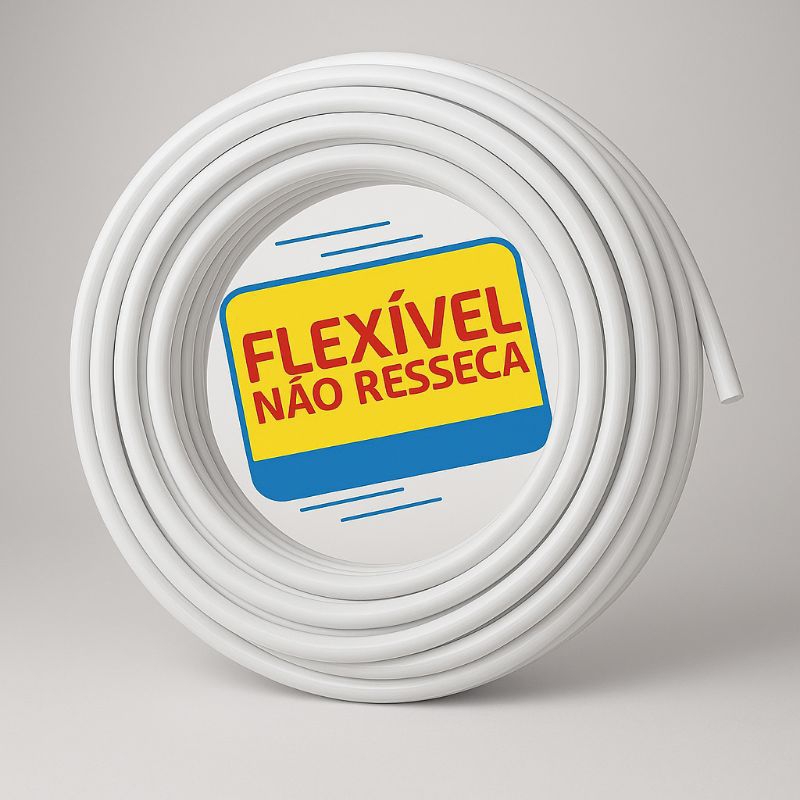 Mangueira Silicone Branca Flexível Para Chuveiro Universal 8mm x 10mm ...
