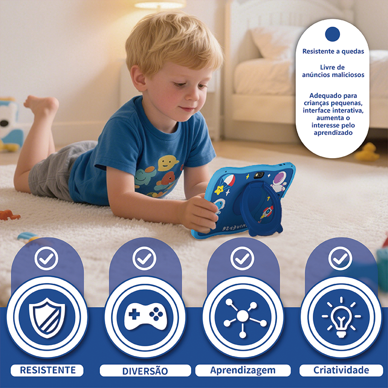 controle parental/Tablet Kids Infantil para Criança Android 13 Wifi ...