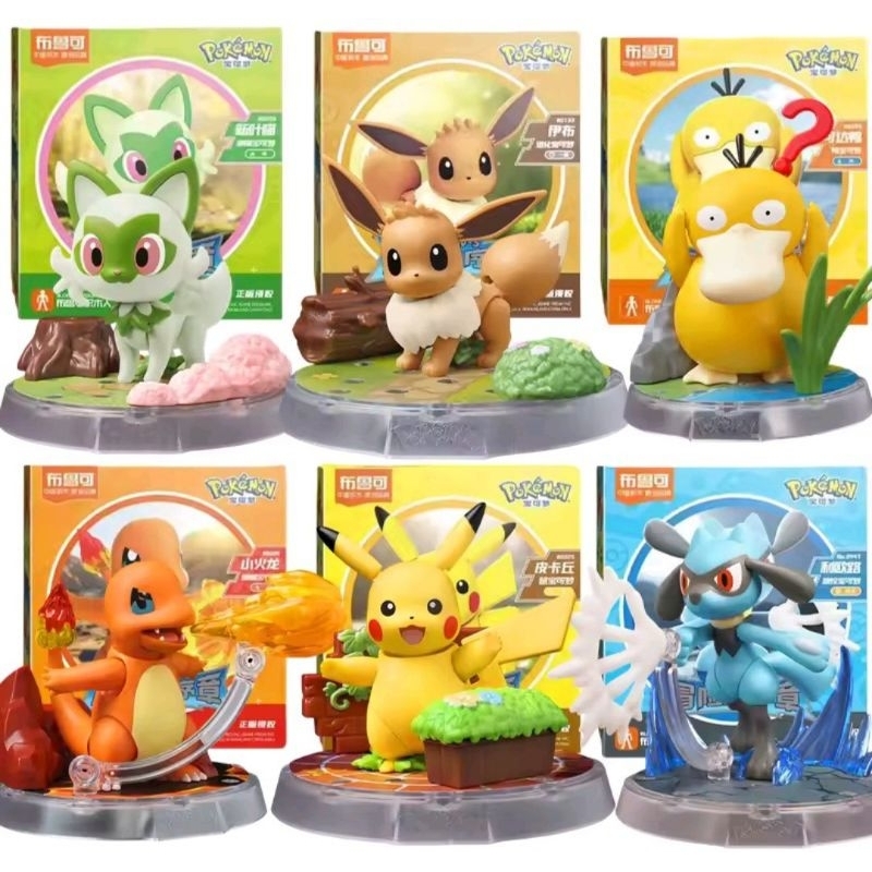Pokémon - Action Figure Articulada - Presente - Blokees Pikachu Eevee ...