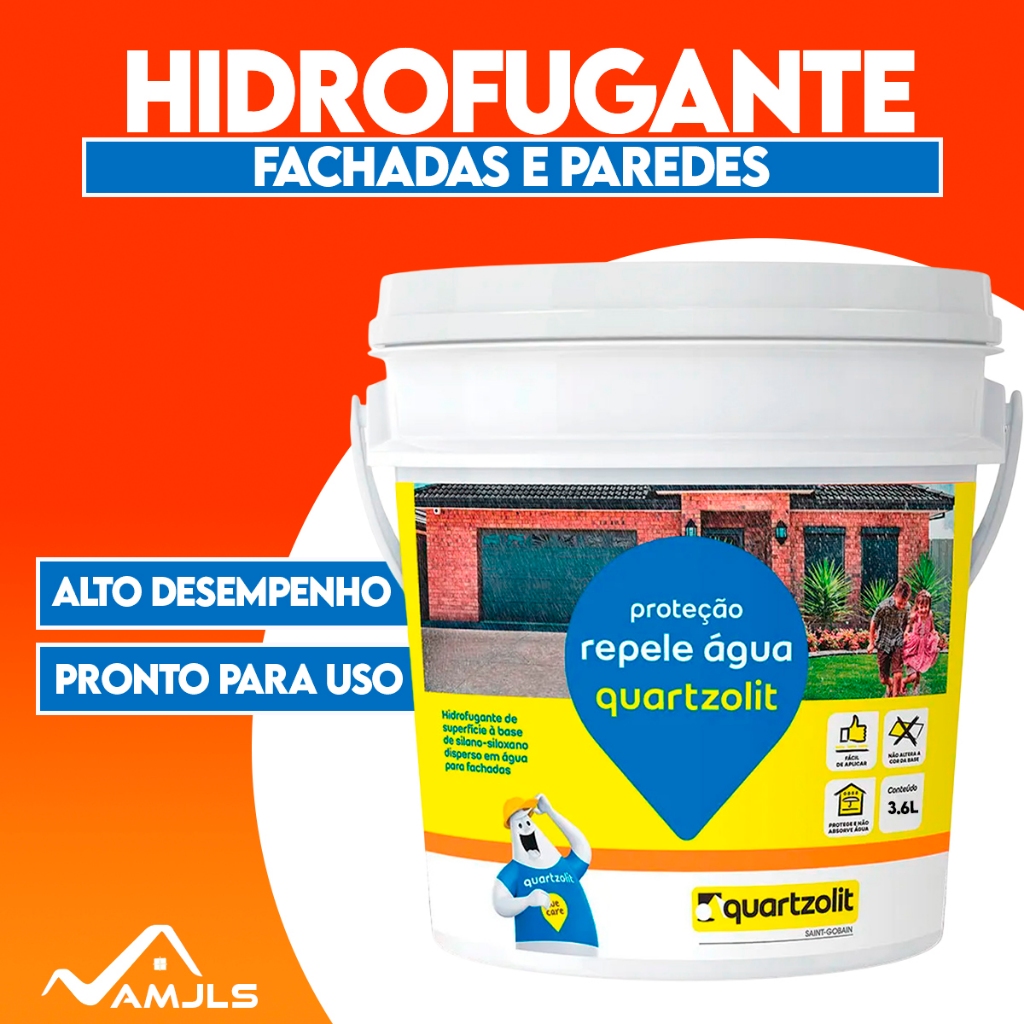 Repele Agua Hidrofugante Para Paredes e Fachadas Quartzolit 3,6l ...