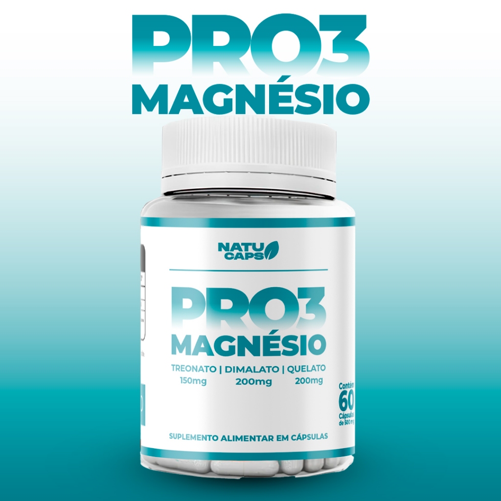 Magnésio PRO 3 - 60 Cápsulas por Pote - Envio Imediato | Shopee Brasil