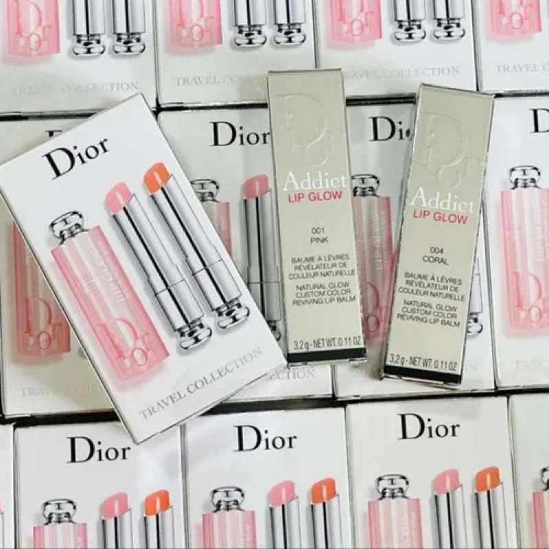 Batom 2x3,2 Dior Addict Lip Glow Cores Pink / Coral | Shopee Brasil