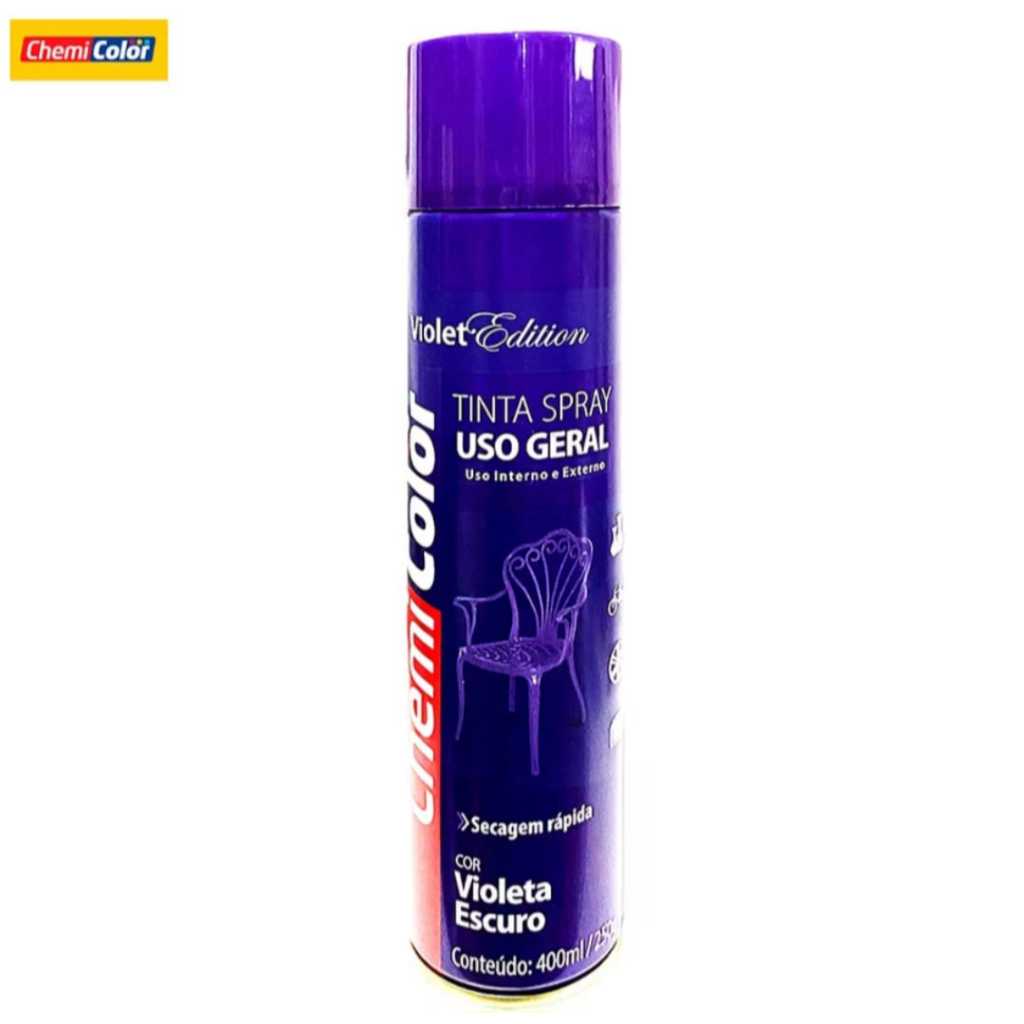 Tinta Spray Uso Geral Violeta Escuro 400ml Chemicolor | Shopee Brasil