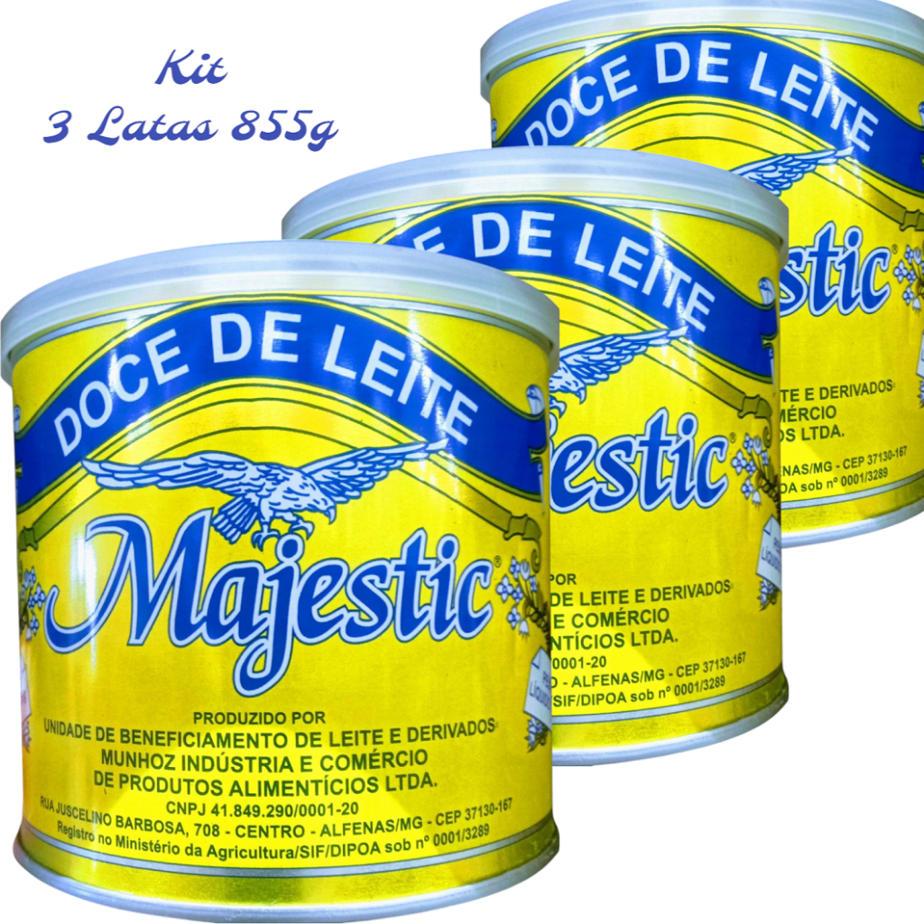 KIT 3 DOCES DE LEITE MAJESTIC LATA 770G AUTENTICO MINEIRO - SUL DAS MINAS GERAIS | Shopee Brasil
