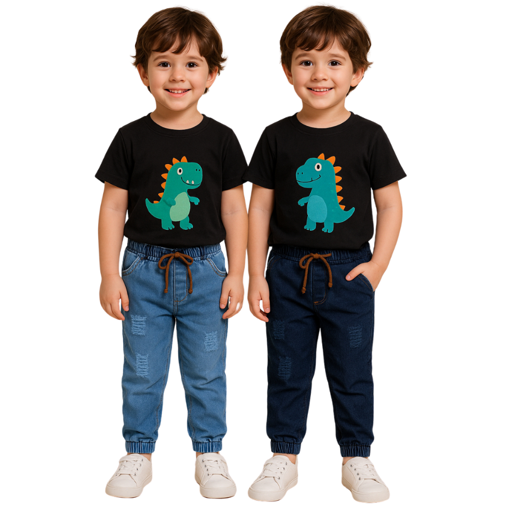 KIT 2 Calça Jogger Menino Infantil Jeans Macio e Confortavel Para Seu ...