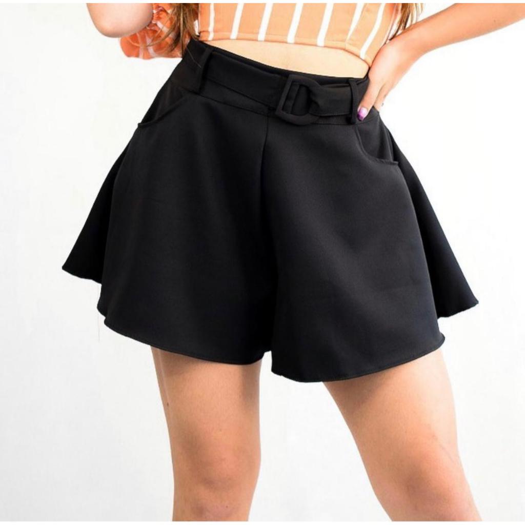 Shorts Godê Alfaiataria Preto Moda Blogueira Influencer | Shopee Brasil