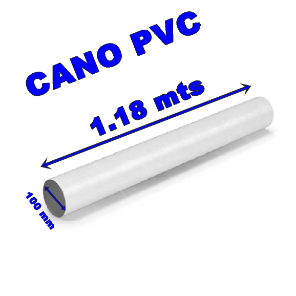 Cano PVC 100mm Para Esgoto , Pluvial e Artesanatos - 01 peça com 1.18 ...