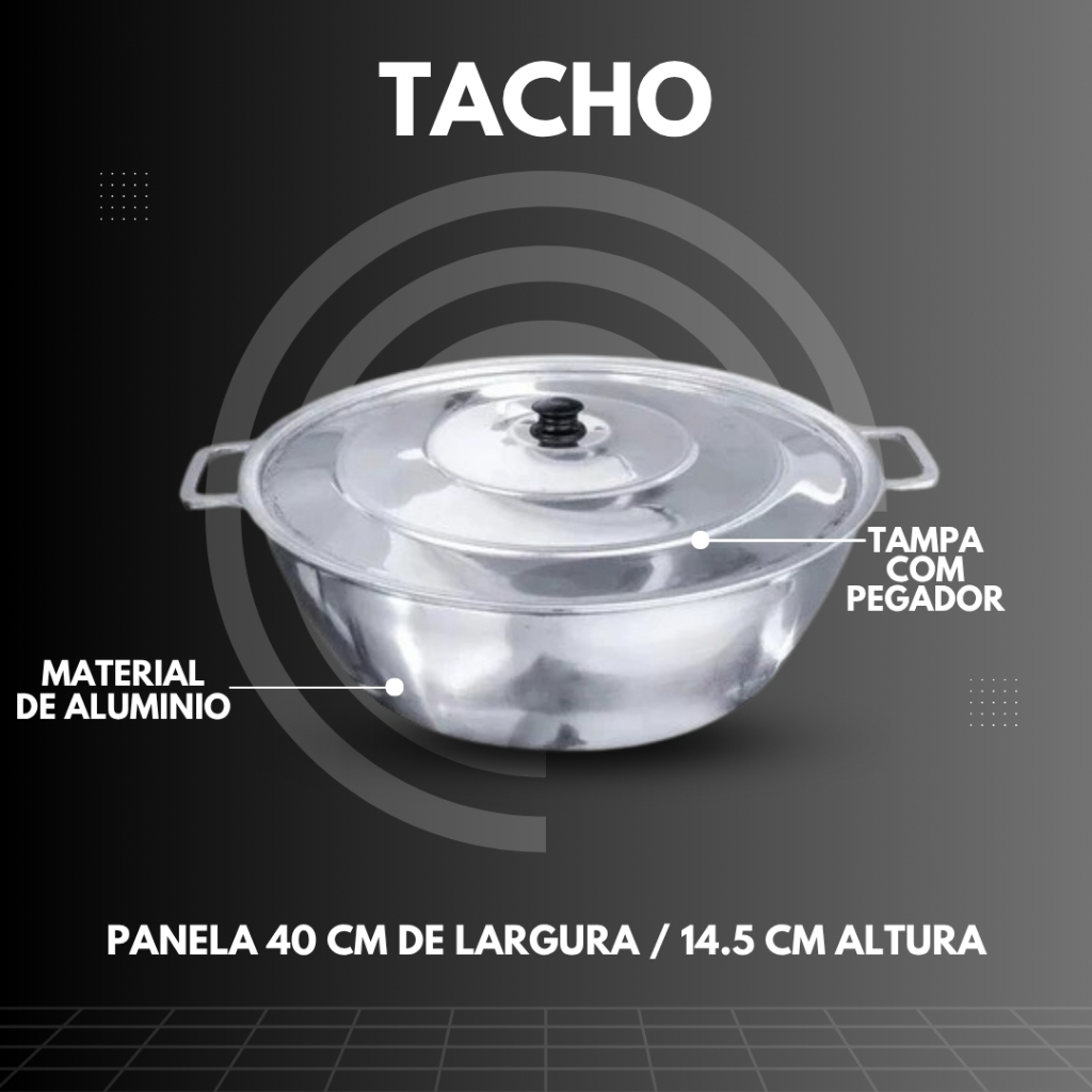 Tacho Nº40 cm Aluminio Batido Fundido Grande Panela Grande Panela Funda ...