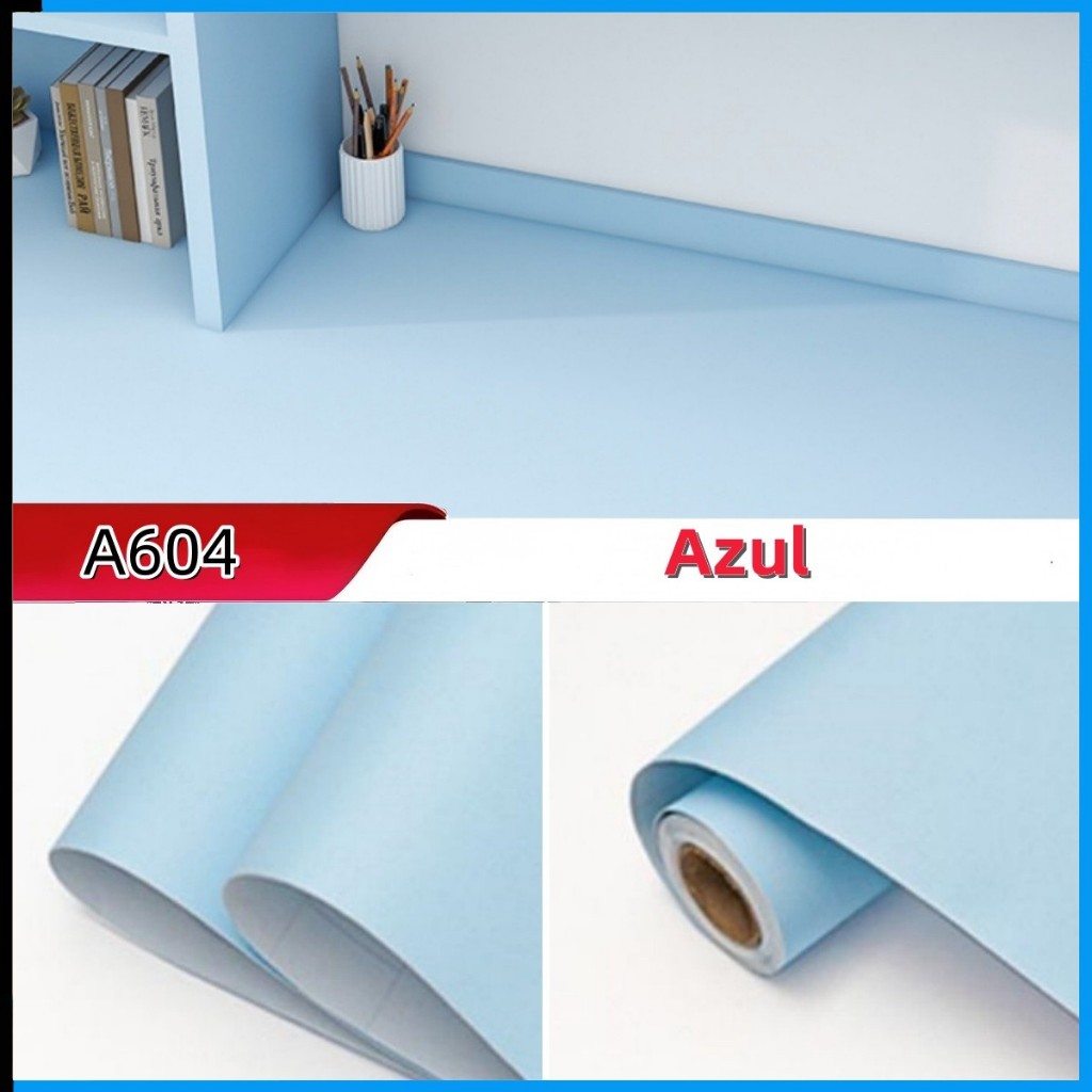 Papel Contact Adesivo 5 Metros Azul Fosco Lavável Promoção envio ...