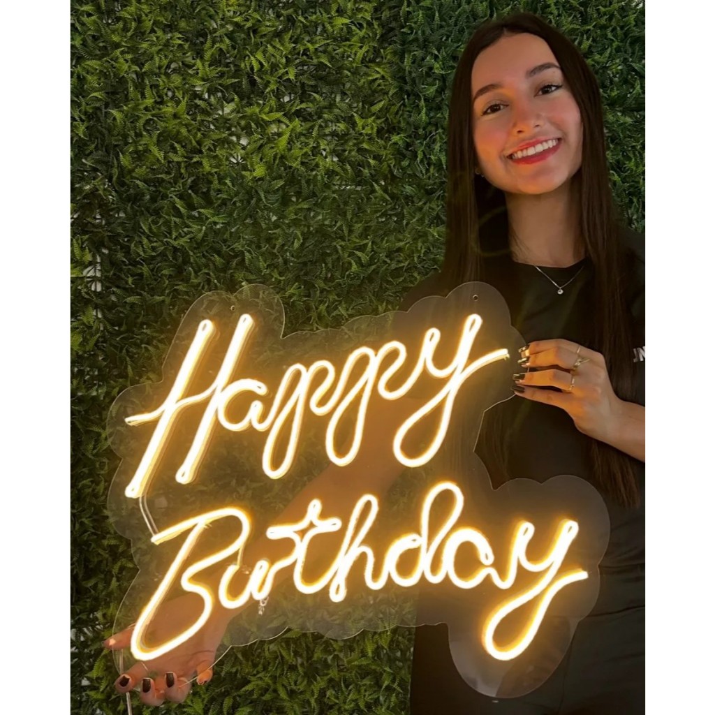 Painel Letreiro Led Neon Luminoso Happy Birthday Feliz Aniversário Festas | Shopee Brasil
