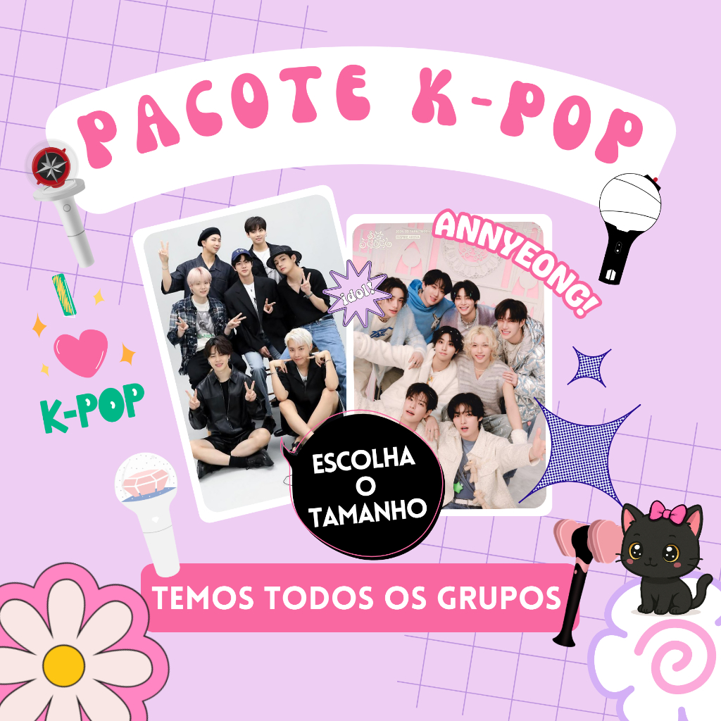 Kit Photocards Fanmade TODOS OS GRUPOS bts seventeen stray kids twice enhypen txt got7 ...