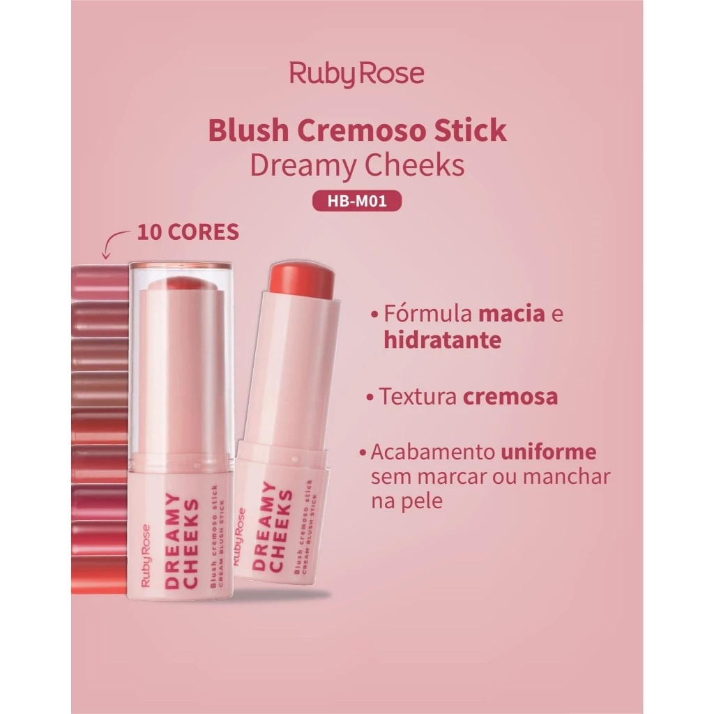 LANÇAMENTO BLUSH DREAMY CHEEKS Stick RUBY ROSE Blush Cremoso em Bastão ...