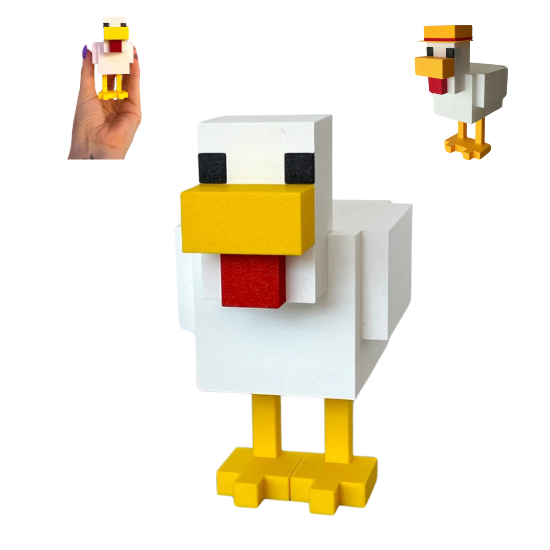 Galinha Minecraft Pequena 8 Cm - Impressão 3D Alta Qualidade Geek ...