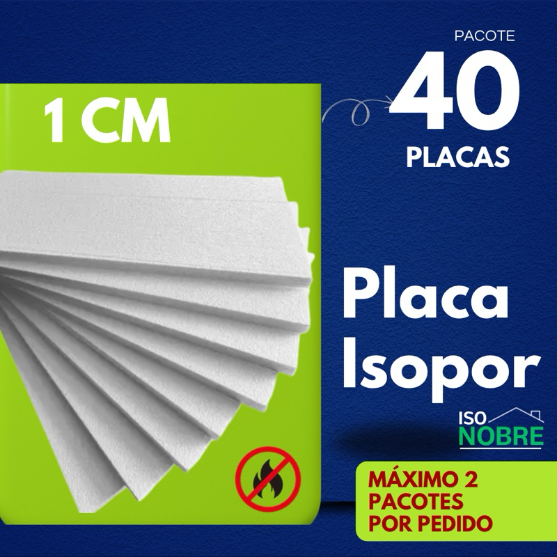 Kit 40 Placas de Isopor EPS 10x100x50 | Isolamento Acústico e Térmico | Anti-Chamas 🔥 | Shopee ...