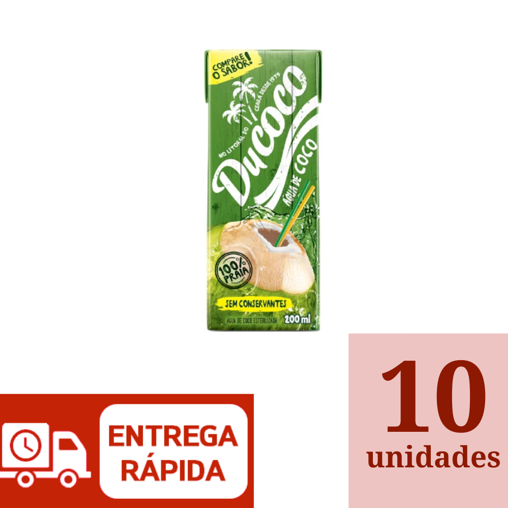 Água de Coco Ducoco 200ml – 10 UND | Shopee Brasil