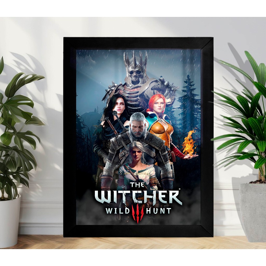 Quadro The Witcher 3 Wild Hunt A3 - com Acrílico Na Frente (Tamanho 45.5 X 33 Cm) Quadro Gamer ...