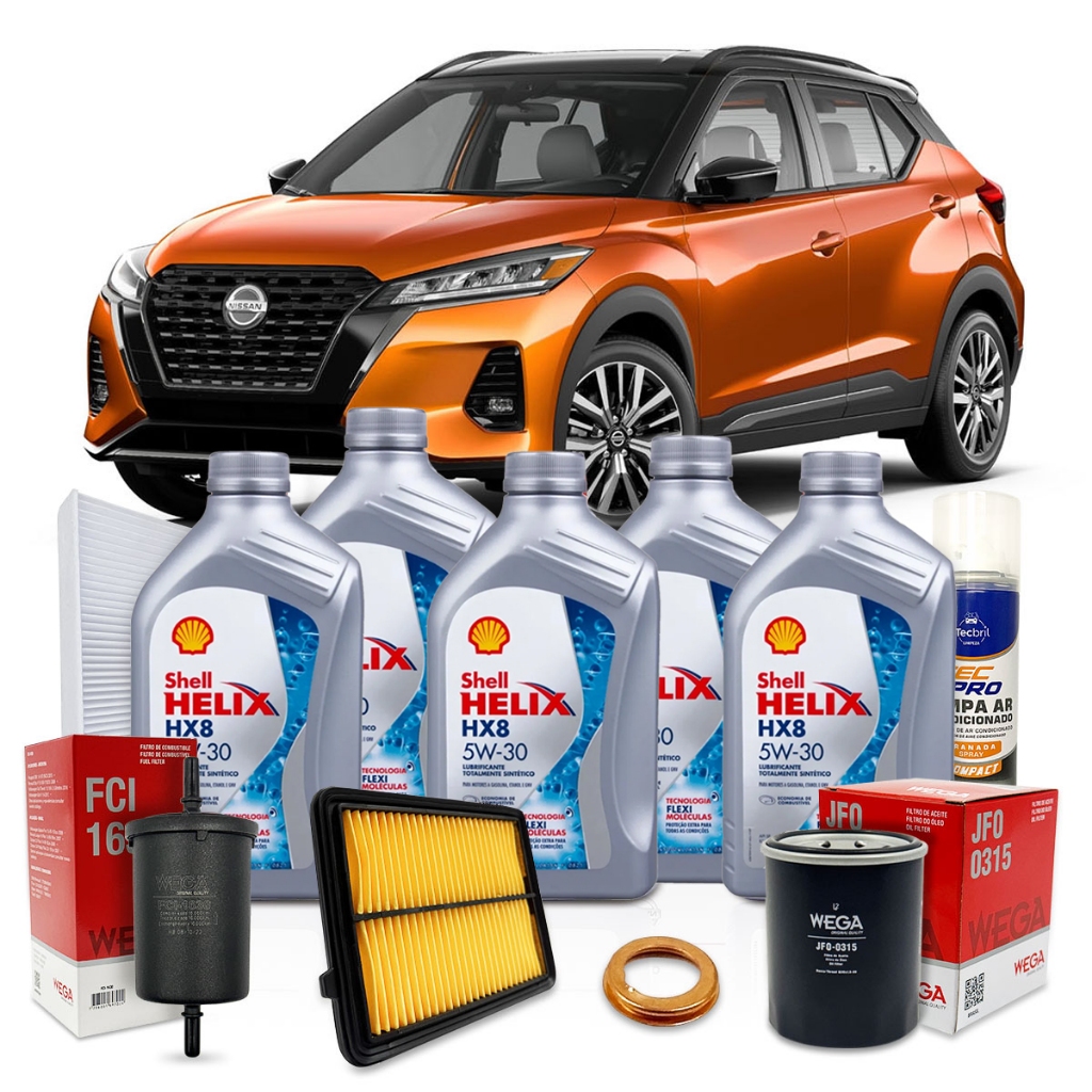 Kit Revisão Troca De Óleo 5w30 Nissan Kicks 1.6 2021 em Diante - SHELL ...